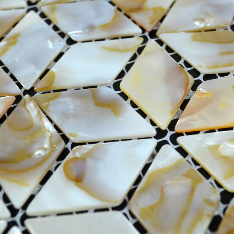 Mother of Pearl Shell Tile Diamond Iridescence Seashell Mosaic 3d ...
